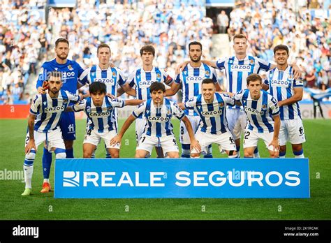 Real Sociedad Team Group During The La Liga Match Between Real Sociedad And RCD Espanyol Played