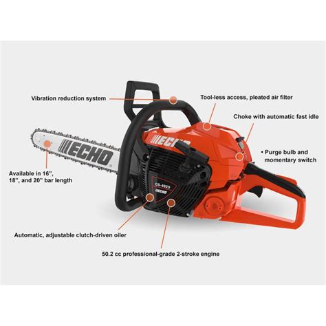 Echo Cs 4920 Chain Saw 501 Cc 335 Hp