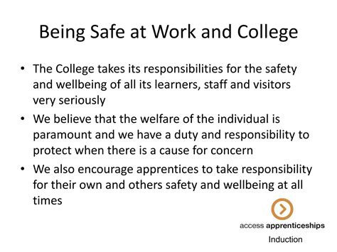 Apprentice Induction Health And Safety Safeguarding And Wellbeing