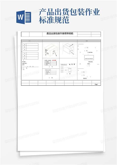 产品出货包装作业标准规范Word模板下载 编号lvajzmxy 熊猫办公