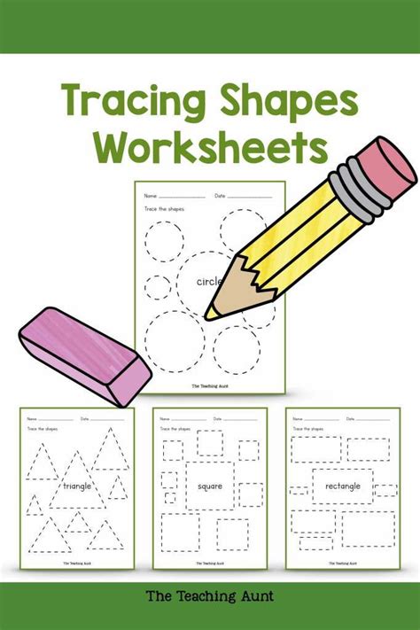 Shapes Tracing Worksheets Free Printable The Teaching Aunt Shape