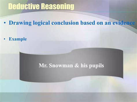 Deductive Reasoning Ppsx Science