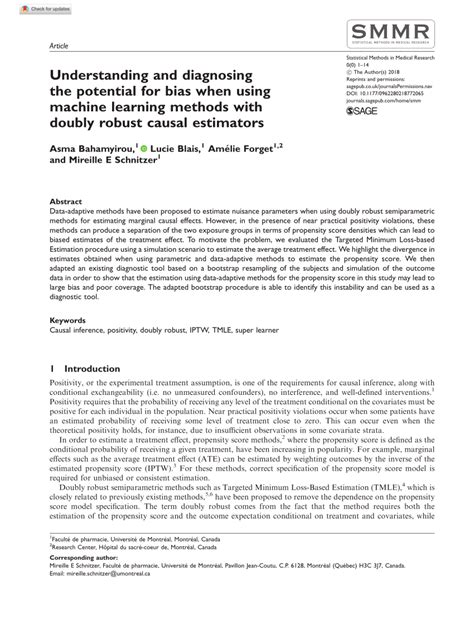 Pdf Understanding And Diagnosing The Potential For Bias When Using Machine Learning Methods