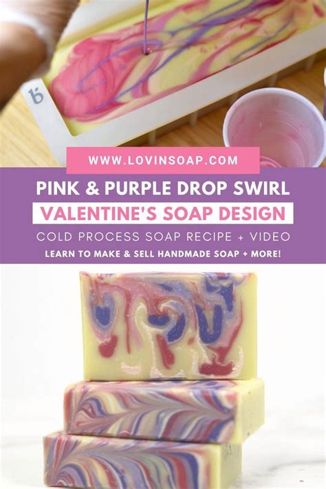 Pink And Purple Drop Swirl Soap Design Cold Process Soap Recipes