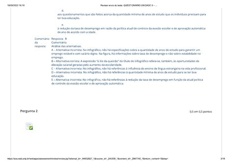 QUESTIONÁRIO II ESTUDOS DISCIPLINARES VII Estudos Disciplinares VII