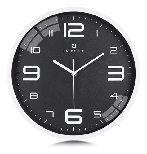 Lafocuse Reloj De Pared Negro Silencioso De Gran Nmero 3d Co Envío gratis