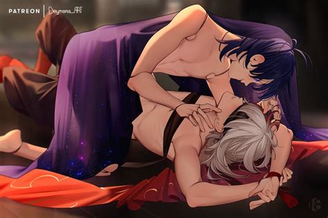 Scaramouche Kaedehara Kazuha And Scaramouche Genshin Impact Drawn