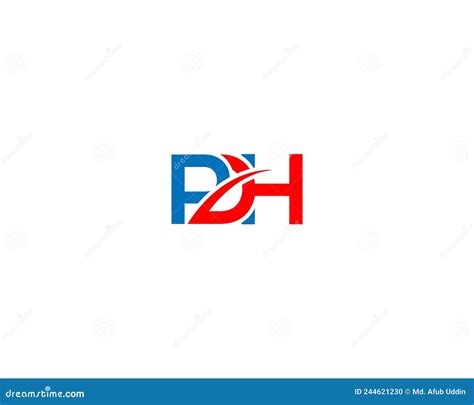 Simple Pdh Letter Logo Design Element Vector Stock Vector