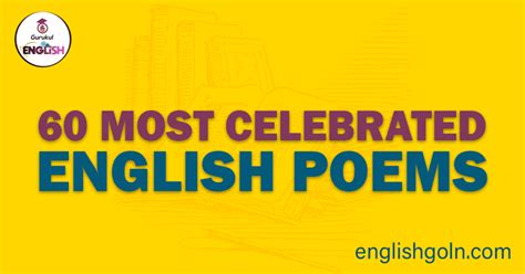60 Most Celebrated English Poems English Gurukul Goln