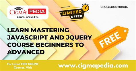 Learn Mastering Javascript And Jquery Course Beginners To Advanced Free Udemy Course Cigma Pedia