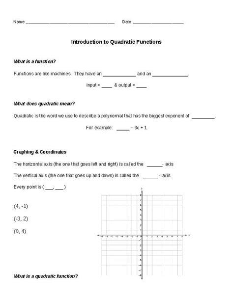 Intro To Quadratic Functions Guided Notes By Jennifer Salerno Tpt
