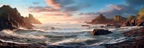 Coastal Cliffs And Shorelines Highlighting The Intricate Patterns Created By Waves And Rock