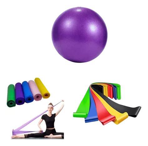 Treino Casa Bola Pilates 25cm Faixa Elastica 5 Mini Band MercadoLivre