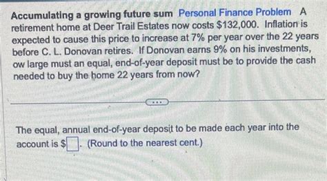 Solved Accumulating A Growing Future Sum Personal Finance Chegg