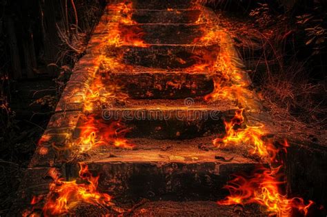 Steps To Hell Fire Stairway Halloween Party Entrance Flame Inferno