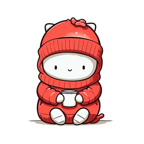 Premium Ai Image Very Cute Lazy Girl Wearing A Red Muffler