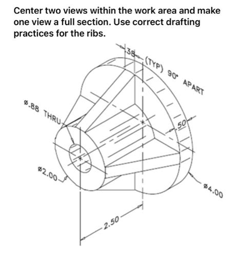 Solved Need Help With The Dimensions For The Two View Chegg