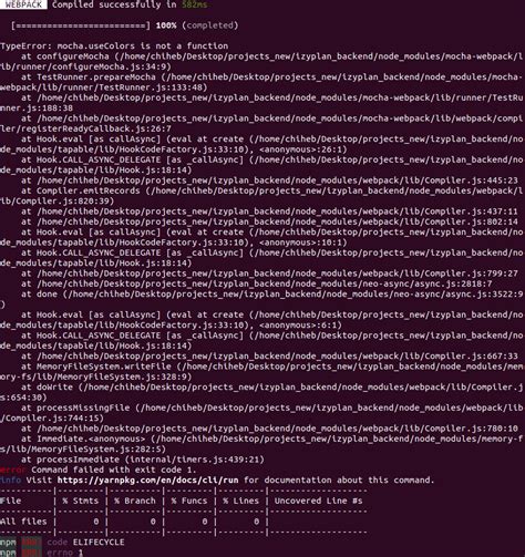 Mocha Js NodeJs ExpressJs Webpack Error TypeError Mocha UseColors Is Not A Function At