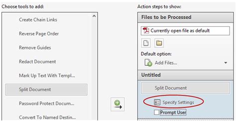using autosplit plug in with action wizard in adobe® acrobat® xi
