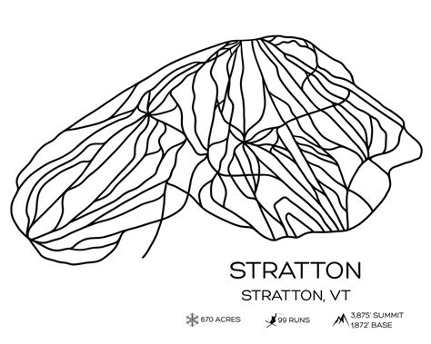 Stratton Ski Resort Map Etsy