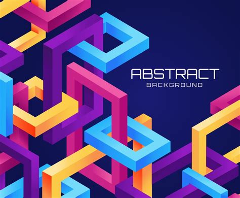 Modern Colorful Interlocking Squares And Rectangles Background Vector