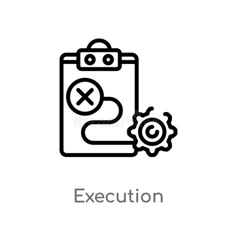 Outline Execution Vector Icon Isolated Black Simple Line Element