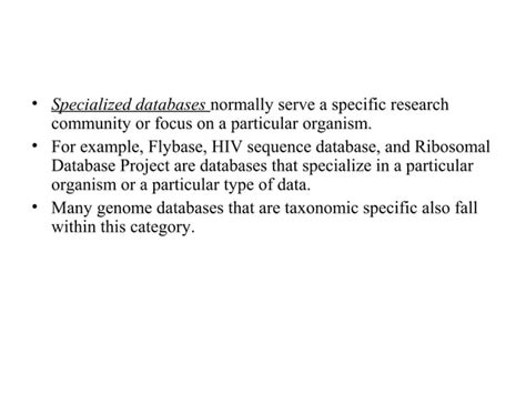 Biological Databases PPT