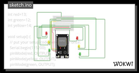 Traffic Light Wokwi Esp32 Stm32 Arduino Simulator