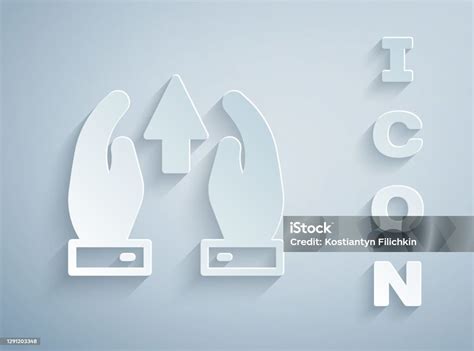 종이 컷 성장 차트와 회색 배경에 고립 된 사람들 군중 아이콘의 진행 화살표 금융 성공의 사업가 종이 아트 스타일 벡터 0명에 대한 스톡 벡터 아트 및 기타 이미지 Istock