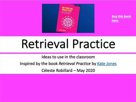 Retrieval Practice Activities Teaching Resources