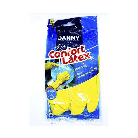 Luva Latex Amarela Forrada Danny Confort Xg Ever Limp