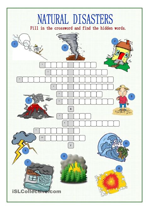 Natural Disasters Crossword Puzzle Natural Disasters Lessons Natural