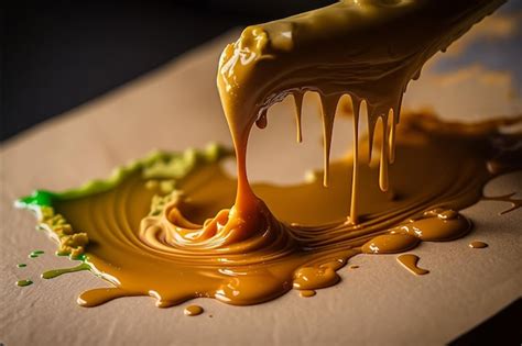 Premium Ai Image Flowing Golden Drops Cannabis Wax Extract Thc Live