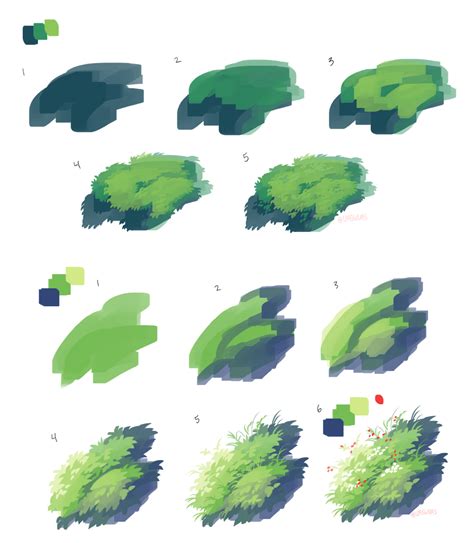 Grass Process By Urswurs On Deviantart Concept Art Tutorial Drawings