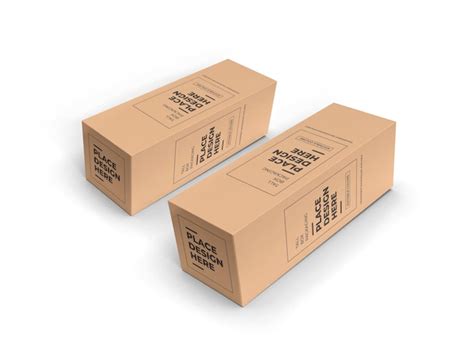 상자 포장 골 판지 모형 템플릿 프리미엄 Psd 파일