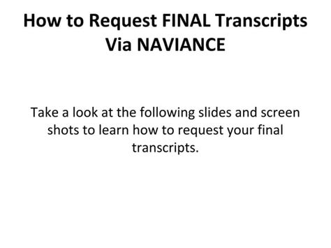 Final Transcript Request Ppt