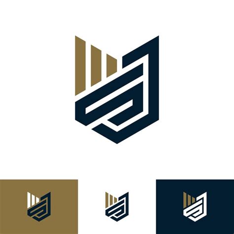 Modelo De Logotipo De Monograma Sj Ou Js Vetor Premium