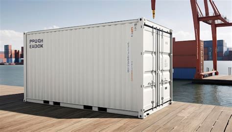 Premium Photo Mock Up View Of A Container On A Dock