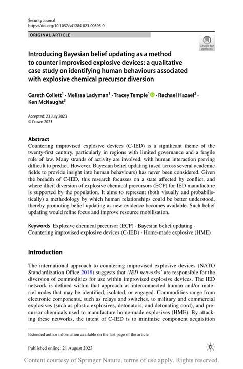 Pdf Introducing Bayesian Belief Updating As A Method To Counter