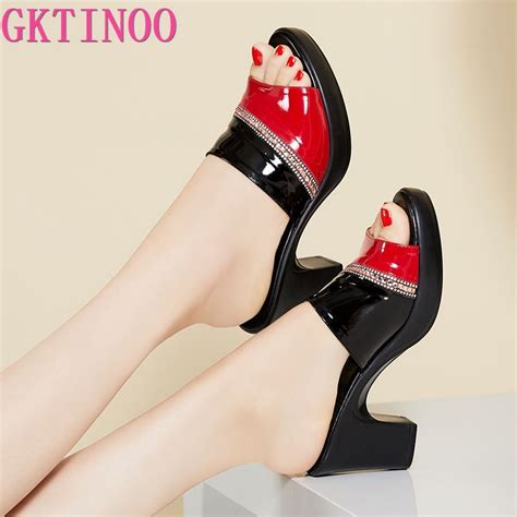 Gktinoo Women Slippers 2022 Ladies Summer Slippers Genuine Leather
