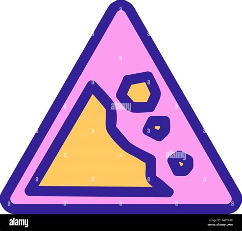 Landslide Icon Vector Isolated Contour Symbol Illustration Stock