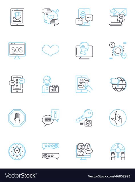 Internet Support Linear Icons Set Connectivity Vector Image