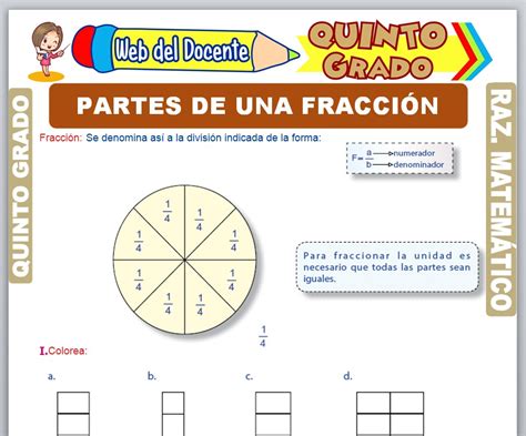 Tipos De Fracciones Para Quinto Grado De Primaria Web Del Docente