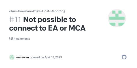 Not Possible To Connect To EA Or MCA Issue 11 Chris Bowman Azure
