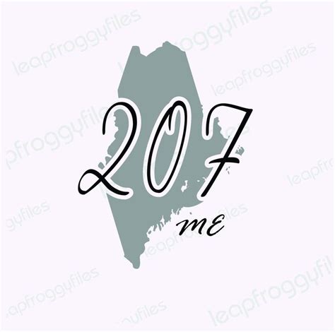 Maine Area Code 207 Area Code 207 Svg File Svg Png Eps Dxf Maine State