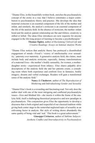 Creativity And The Erotic Dimensions Of The Analytic Field