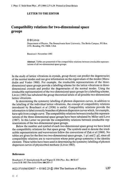 pdf compatibility relations for two dimensional space groups