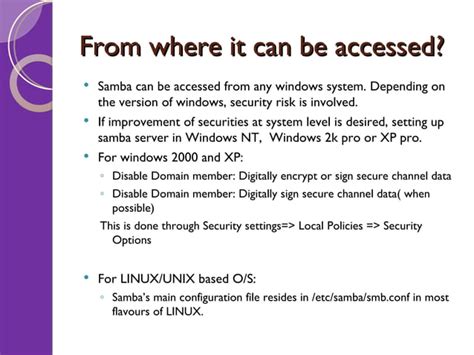 Samba Server Configuration PPT Operating Systems Computer Software And Applications