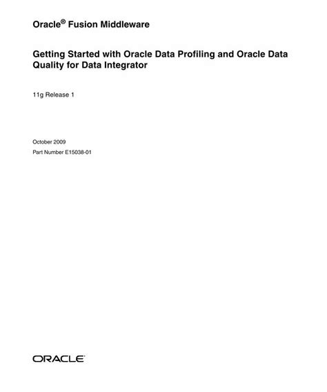 Pdf Getting Started With Oracle Data Profiling And Oracle Data