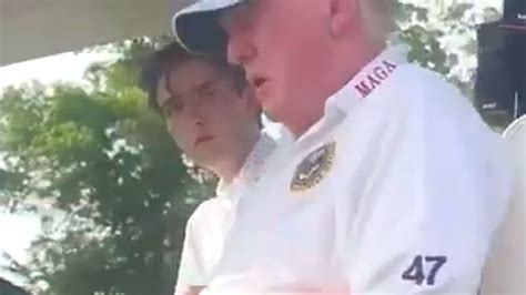 Barron Trump Looks Glum And Remains Silent As He Makes A Rare